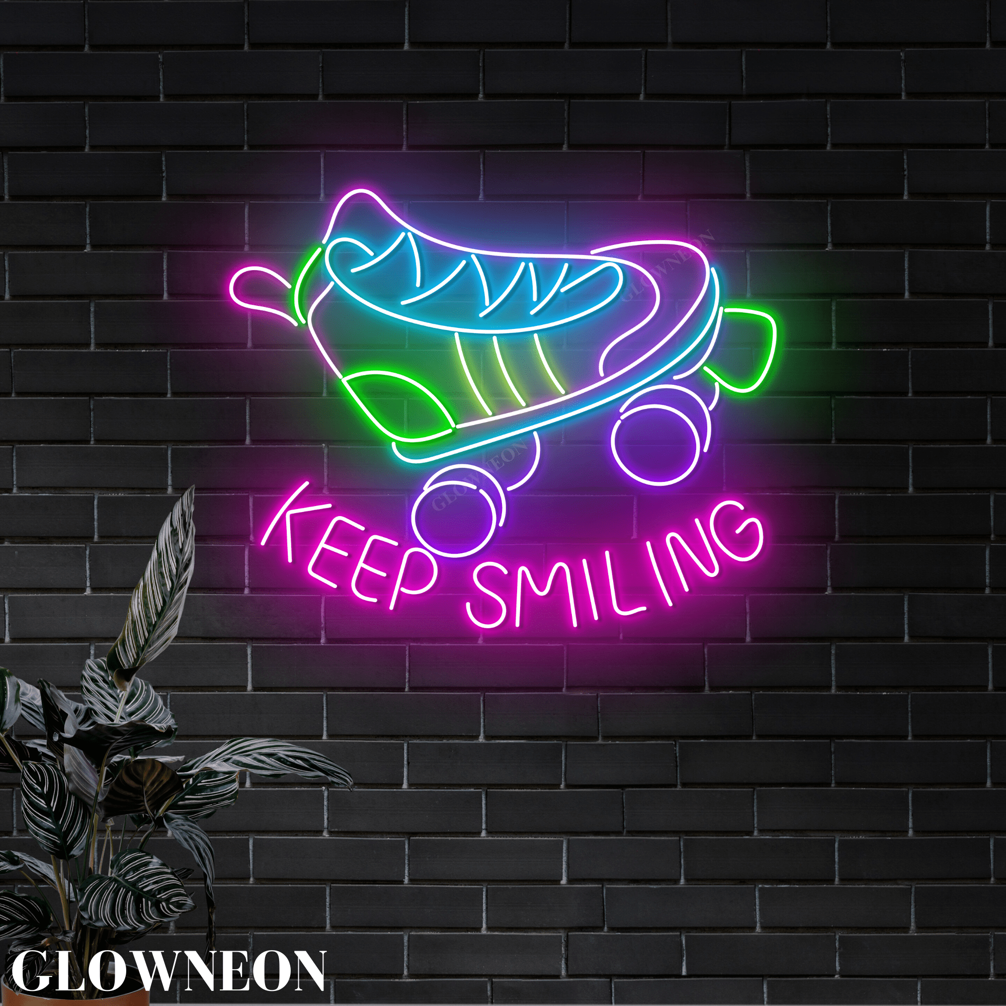 GLOWNEON Roller Skate Neon Sign, LED Wall Art for Skating Rinks, Kids ...