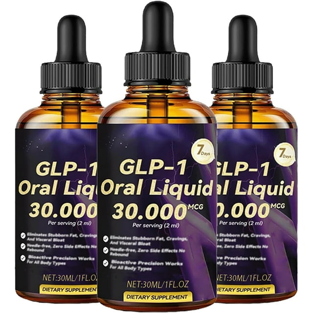 GLP-1 Drops for Men and Women,Fast and Easy to Use(30ML/1Fl.OZ,3PCS ...