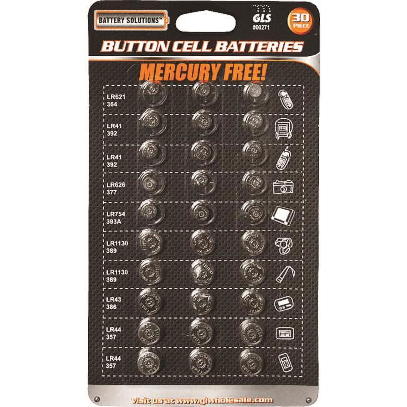 GLS 6531412 Alkaline Assorted Button Cell Battery, 30 per Pack - Pack ...