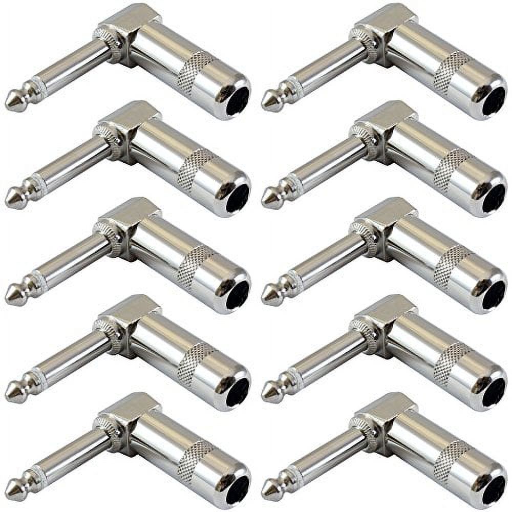 GLS Audio 1/4" Right Angle Plugs TS Mono Heavy Duty Style for Speaker ...