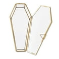 Glass & Steel Coffin Tabletop Decor, Clear & Gold, 9" x 4", Halloween ...