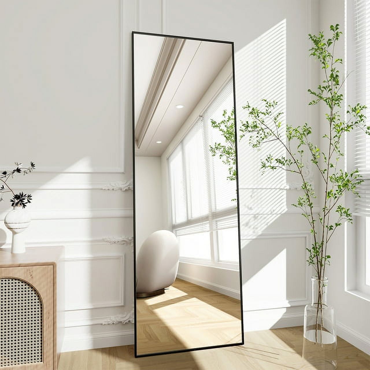 Large Black GLSL Floor Mirror, 58x18, Standing or Nepal | Ubuy