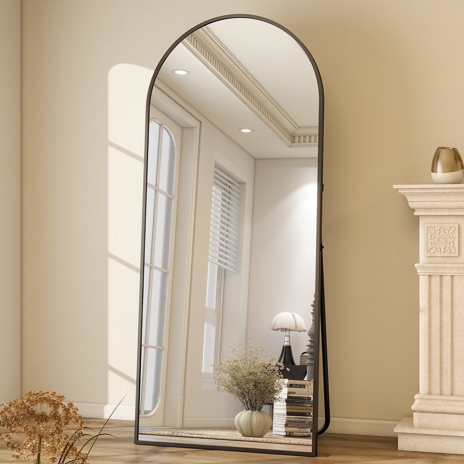 GLSLAND Full Length Mirror 71"x 27" Floor Mirror Arched Standing ...