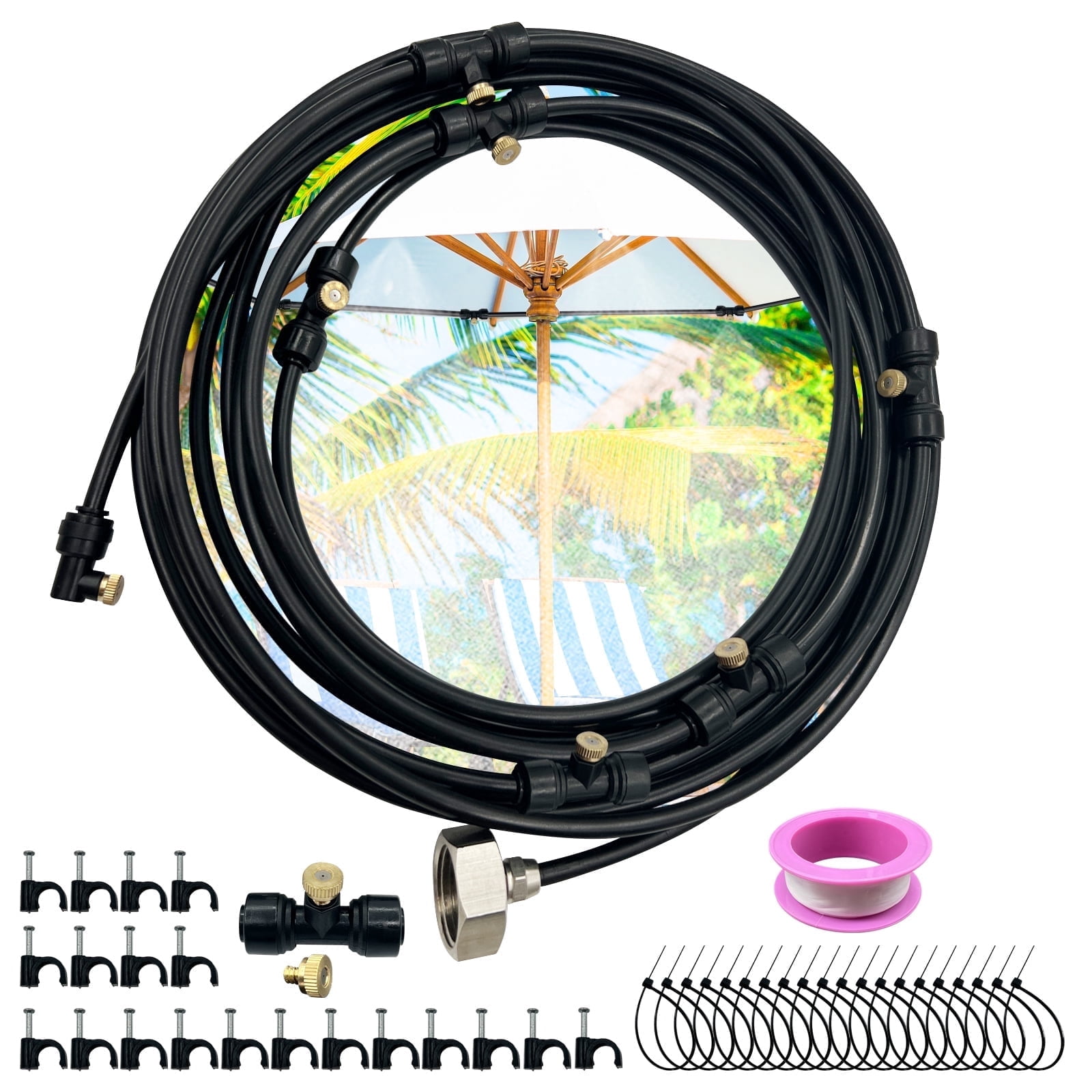 GLUAAE Misters for Outside Patio - 26FT((8M) Misting Cooling System ...