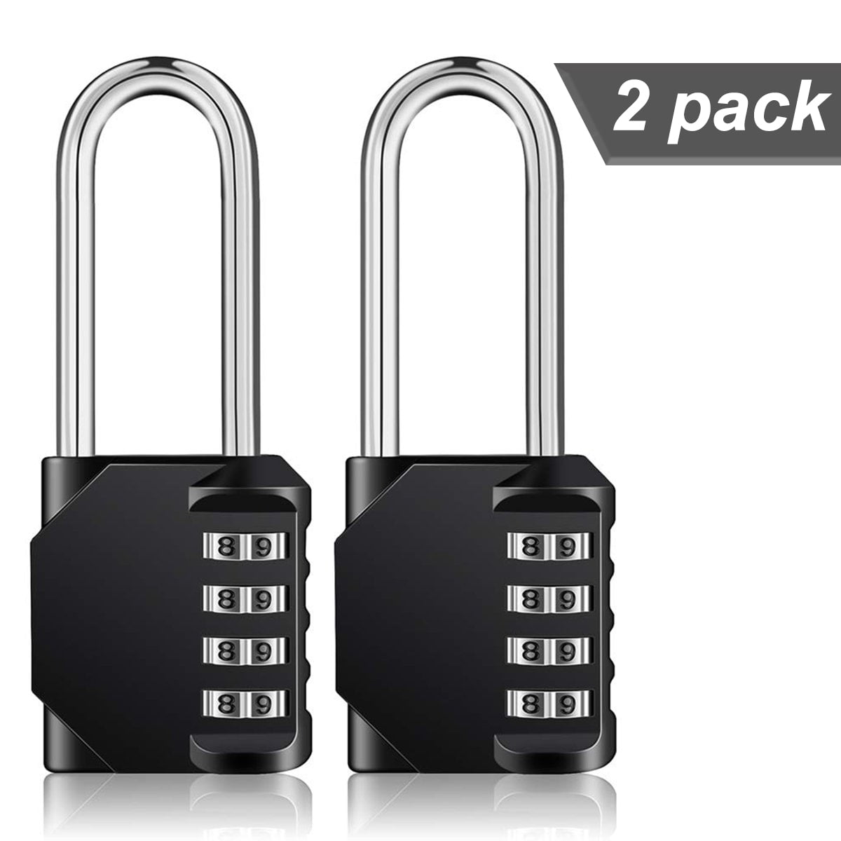 GLUAAE 4 Digit Combination Lock 2.2 Inch Long Shackle and Outdoor ...
