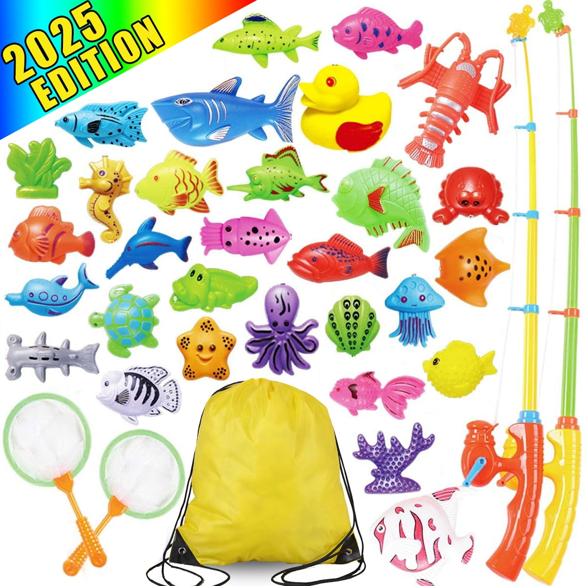 GLUAAE Magnetic Fishing Game Set for Kids, 40 PCS, Age 3-6 Years Old ...