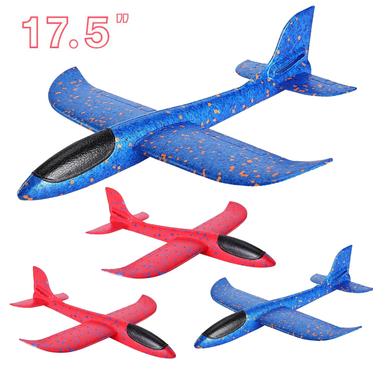 GLUAAE Glider Plane Toys, 17.5" Large Throwing Foam Airplane, Dual ...