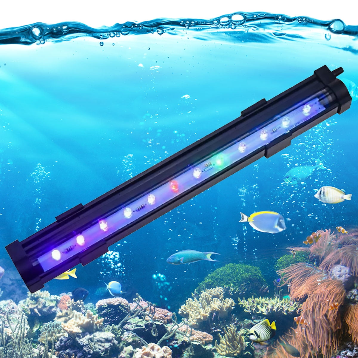 GLUAAE RGB Colored Changing Fish Tank Light, Underwater Submersible LED ...