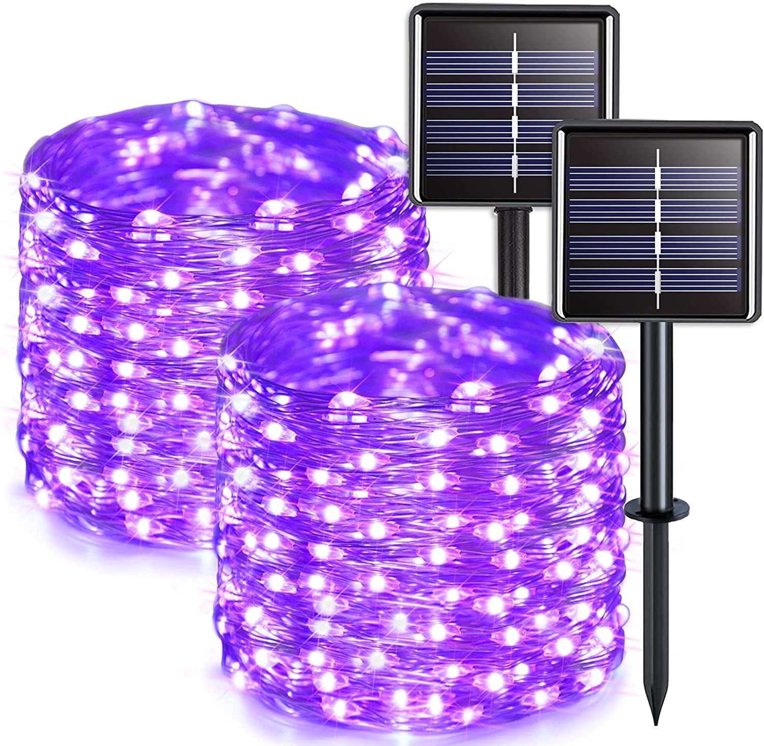 GLUAAE Solar String Lights Outdoor, Mini 33Feet 100 LED Copper Wire ...