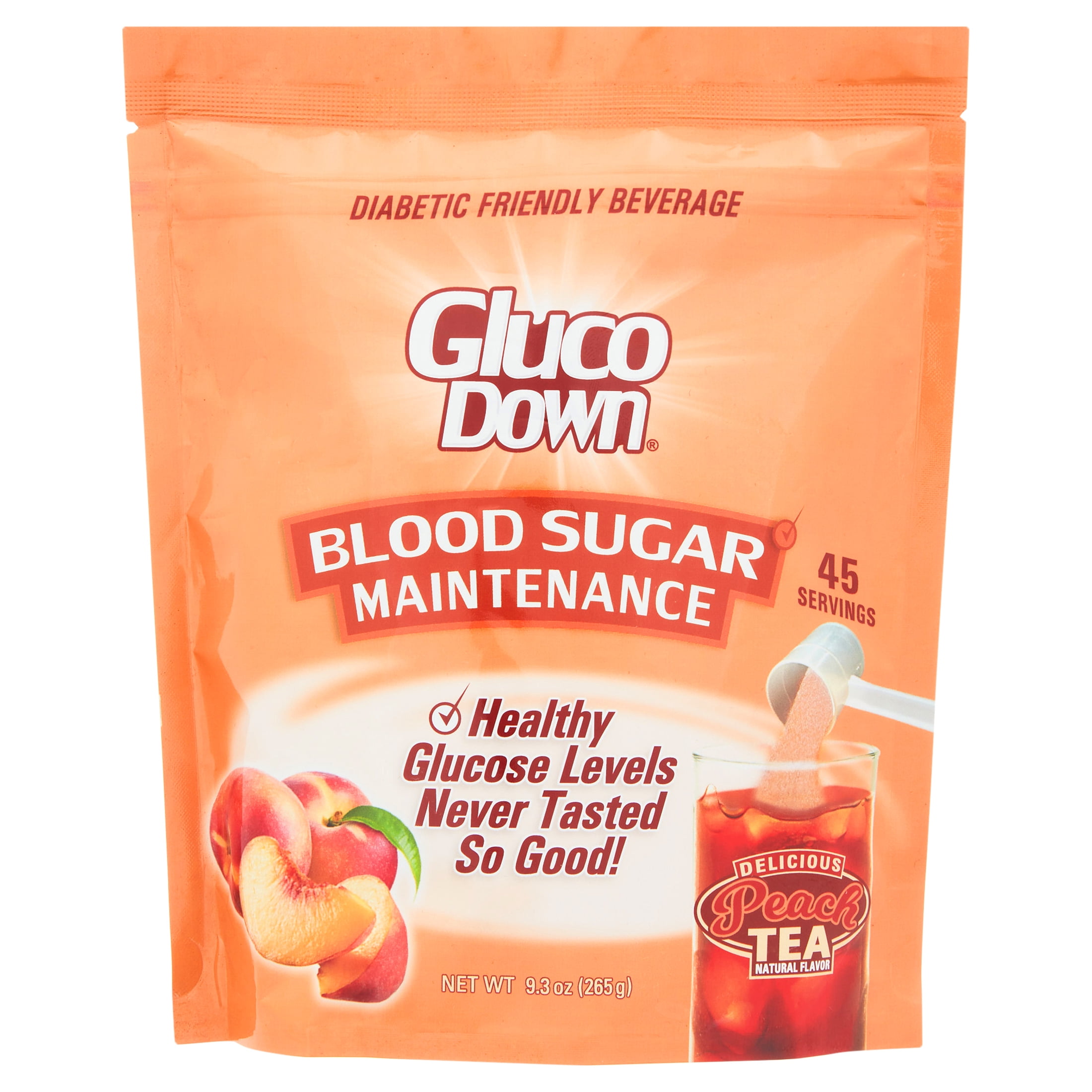 GLUCODOWN Peach, Diabetic Friendly Tea Mix, Value-Size HSA/FSA Eligible ...
