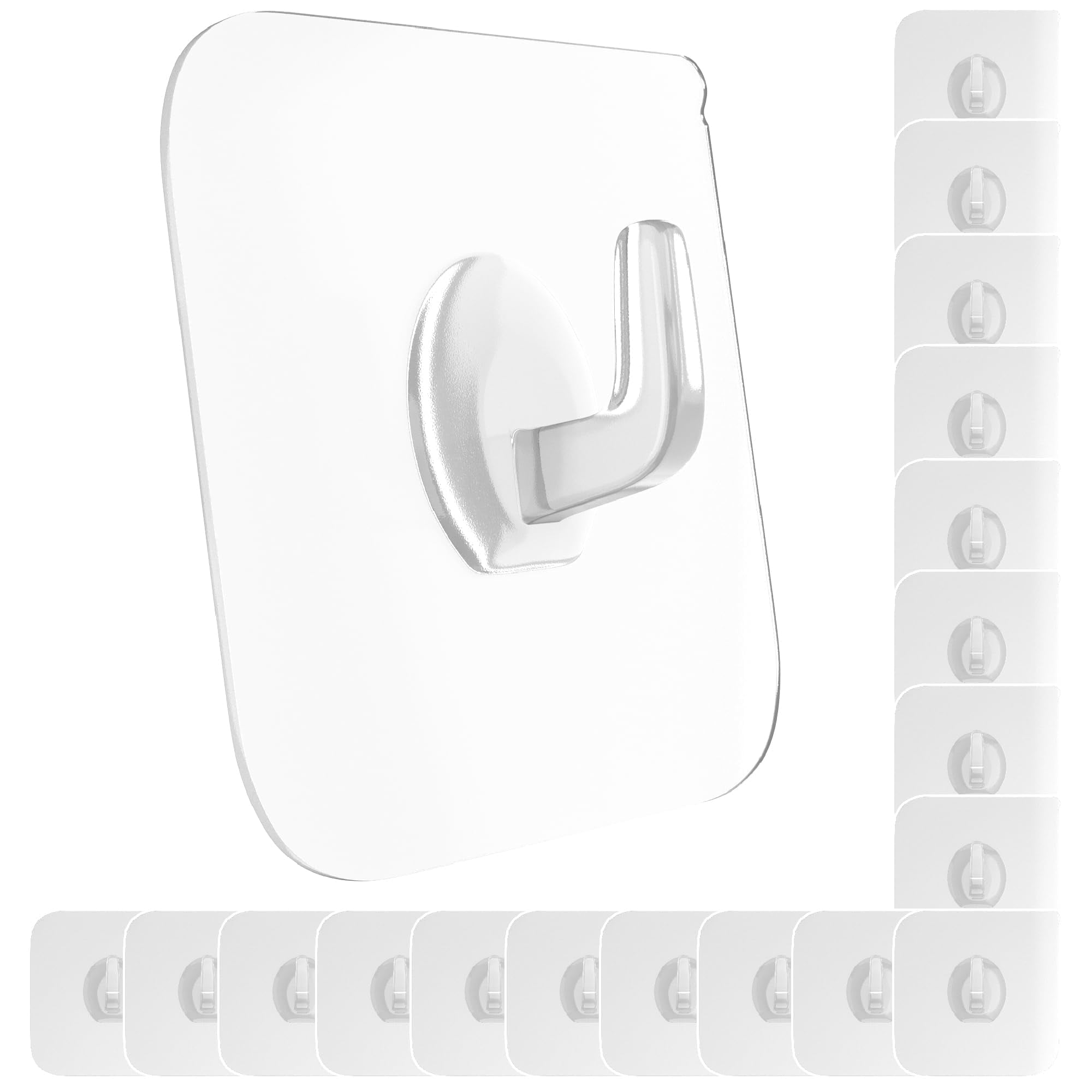 GLUIT Adhesive Plastic Clear Utensil Hooks Transparent Hook for The ...