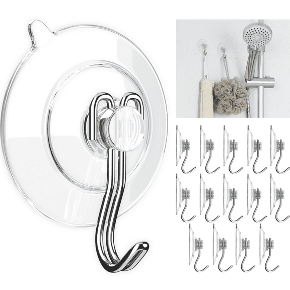 Shoreew Suction Cup Hooks No Drill Wall Hooks Removable Heavy-duty ...