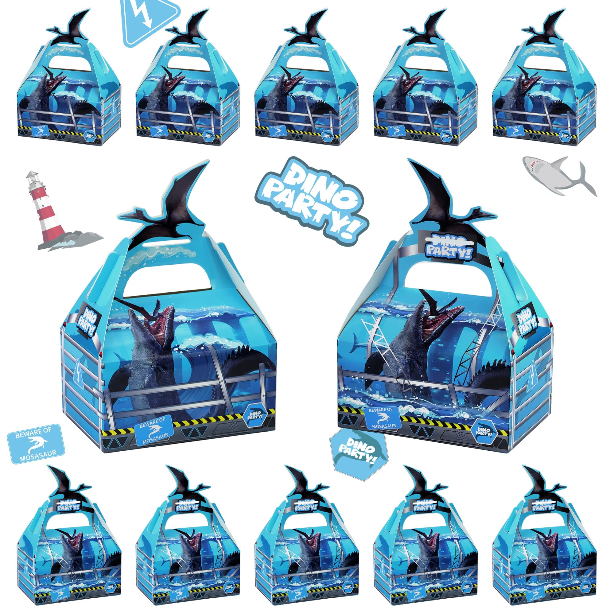 GLURUITE 16Pcs Mosasaurus Treat DHF10 Boxes Jurassic Dinosaur Park ...