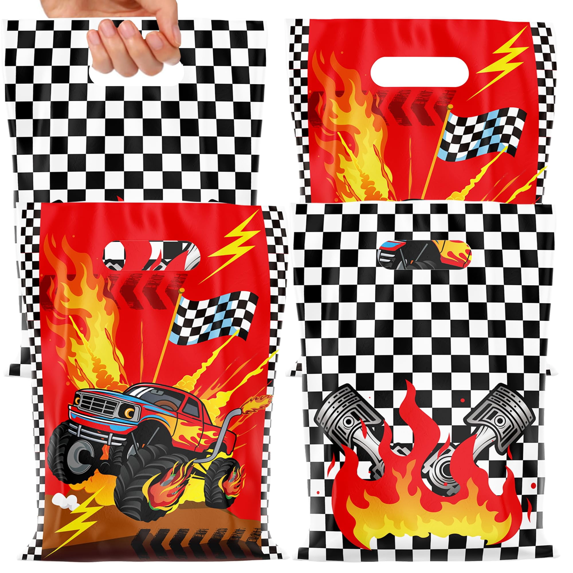 GLURUITE TMH1 Monster Truck Goodie Bags 50Pcs Truck Treat Candy Plastic ...