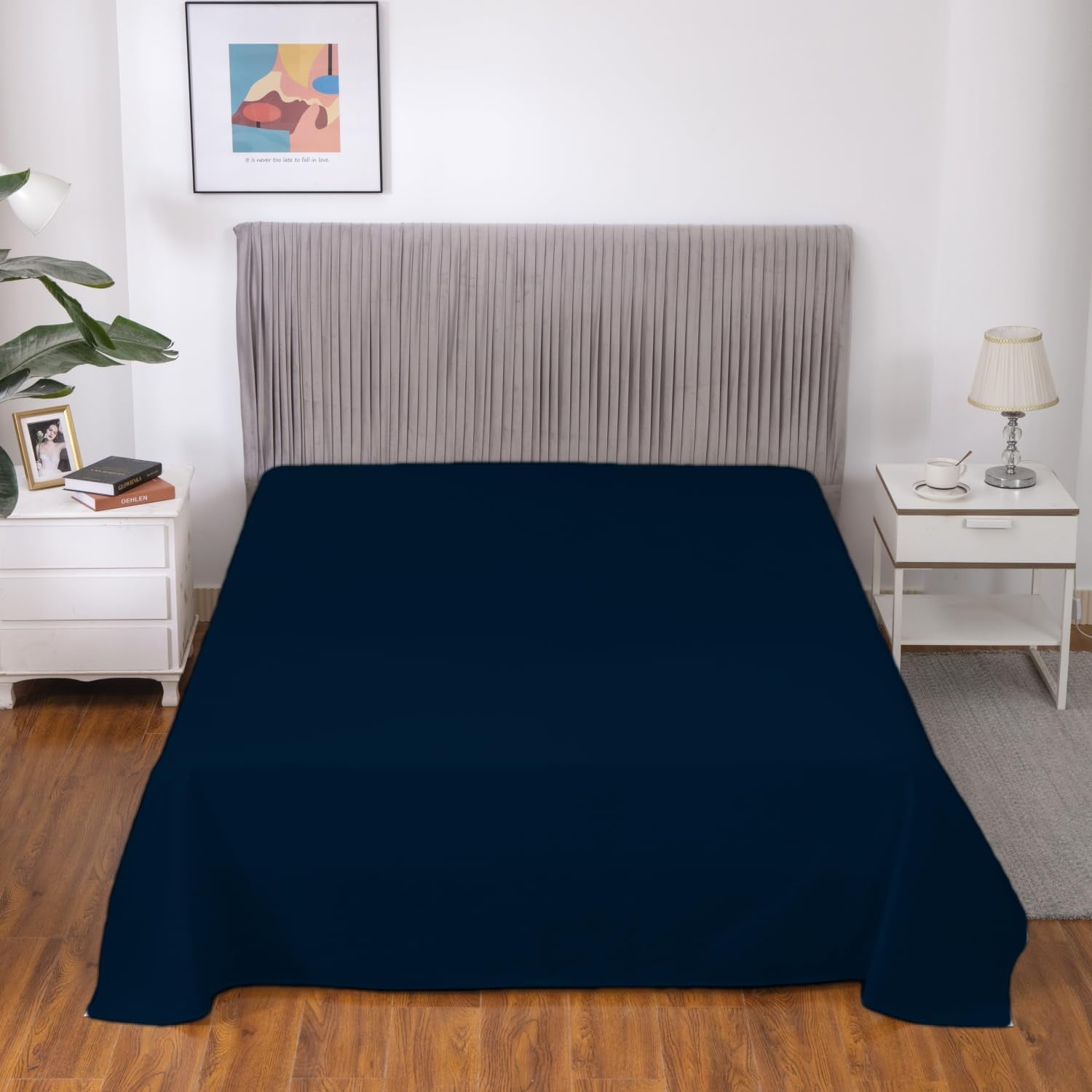 GLUYOHEY Grounding Flat Sheet Twin Size (66"x96") Conductive Silver ...