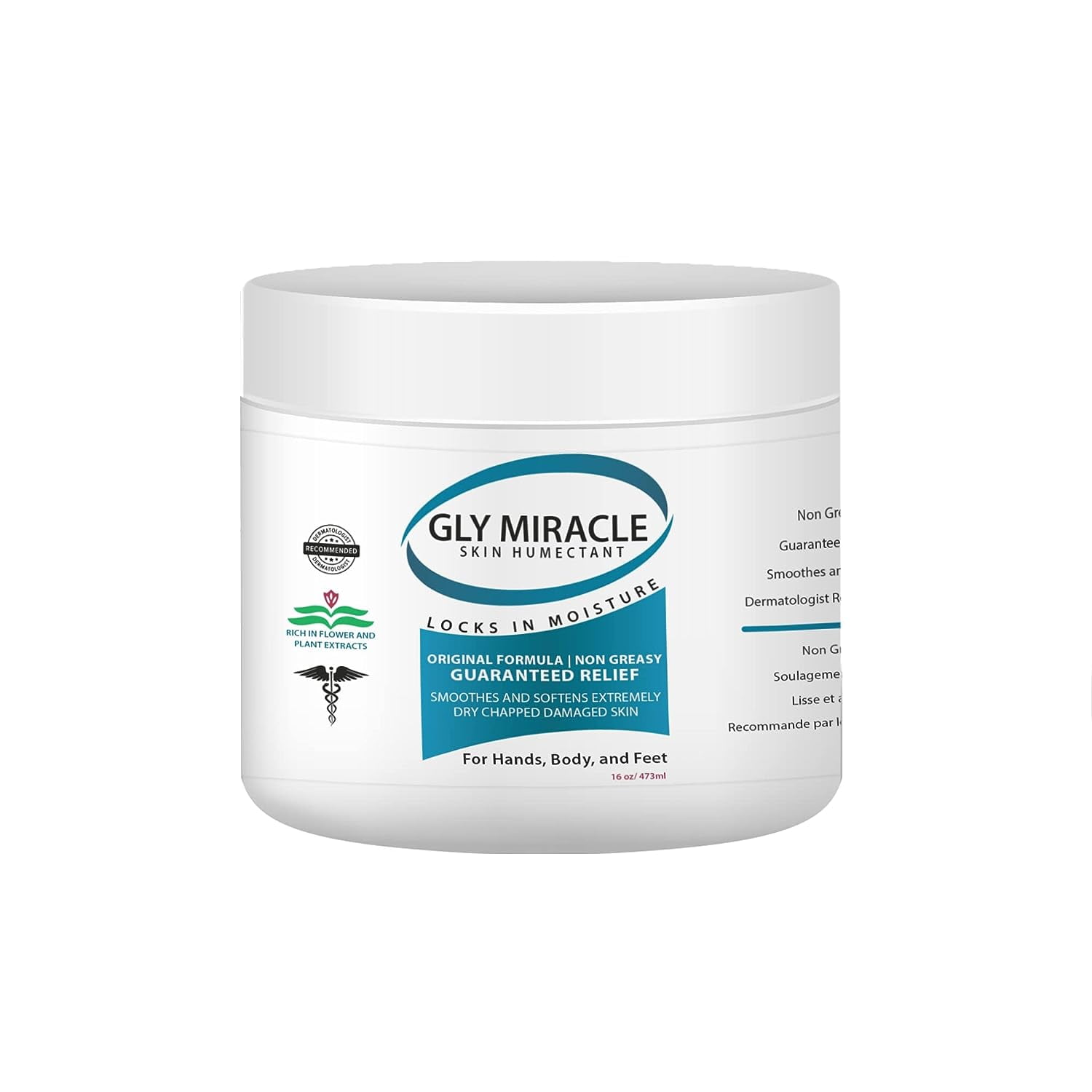 GLY MIRACLE Skin Humectant Body Cream 16-Ounce Jar for Deep, Nourishing ...