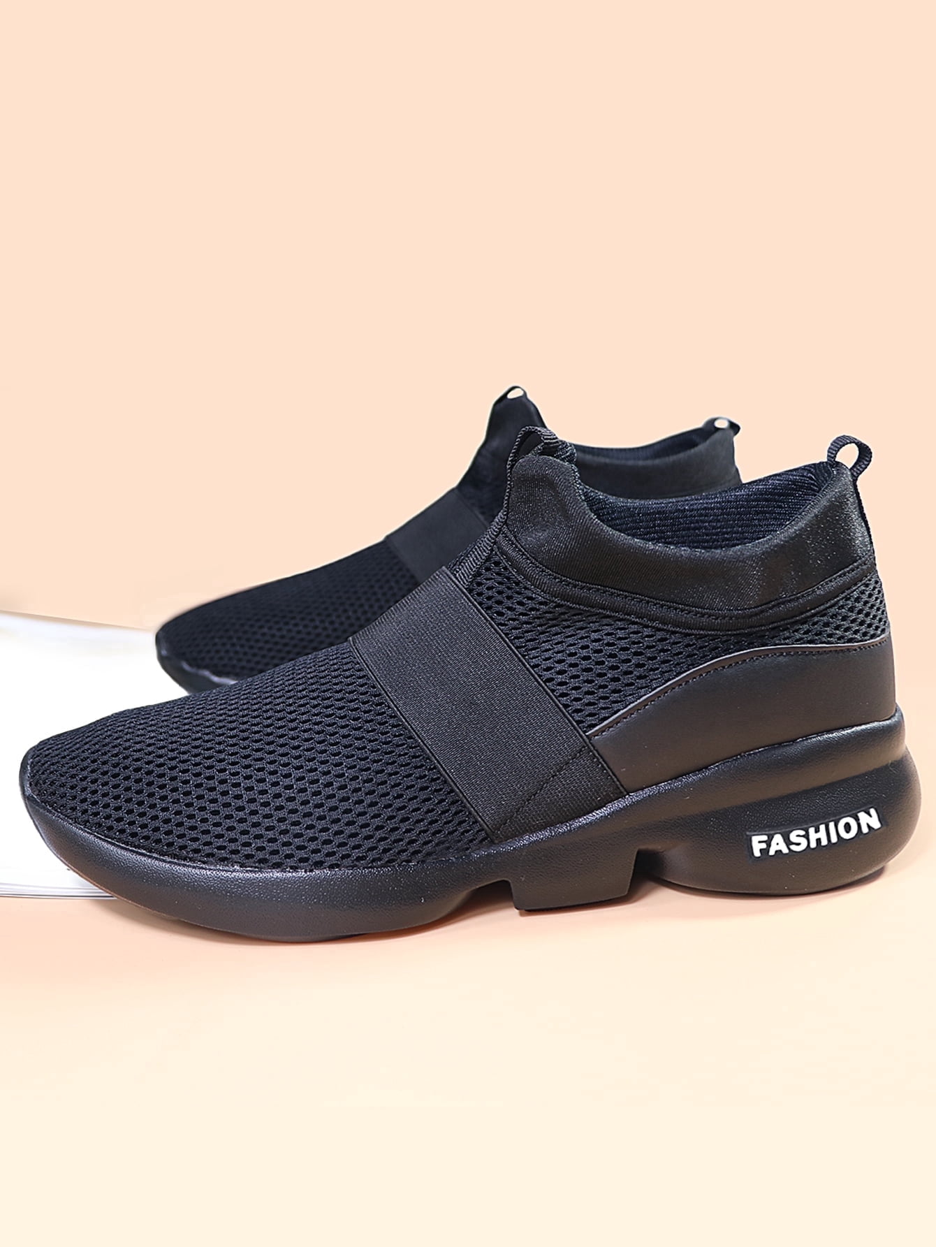 GLYGML Mesh Slip-On Mid-Top Sneakers - Lightweight Breathable Casual ...