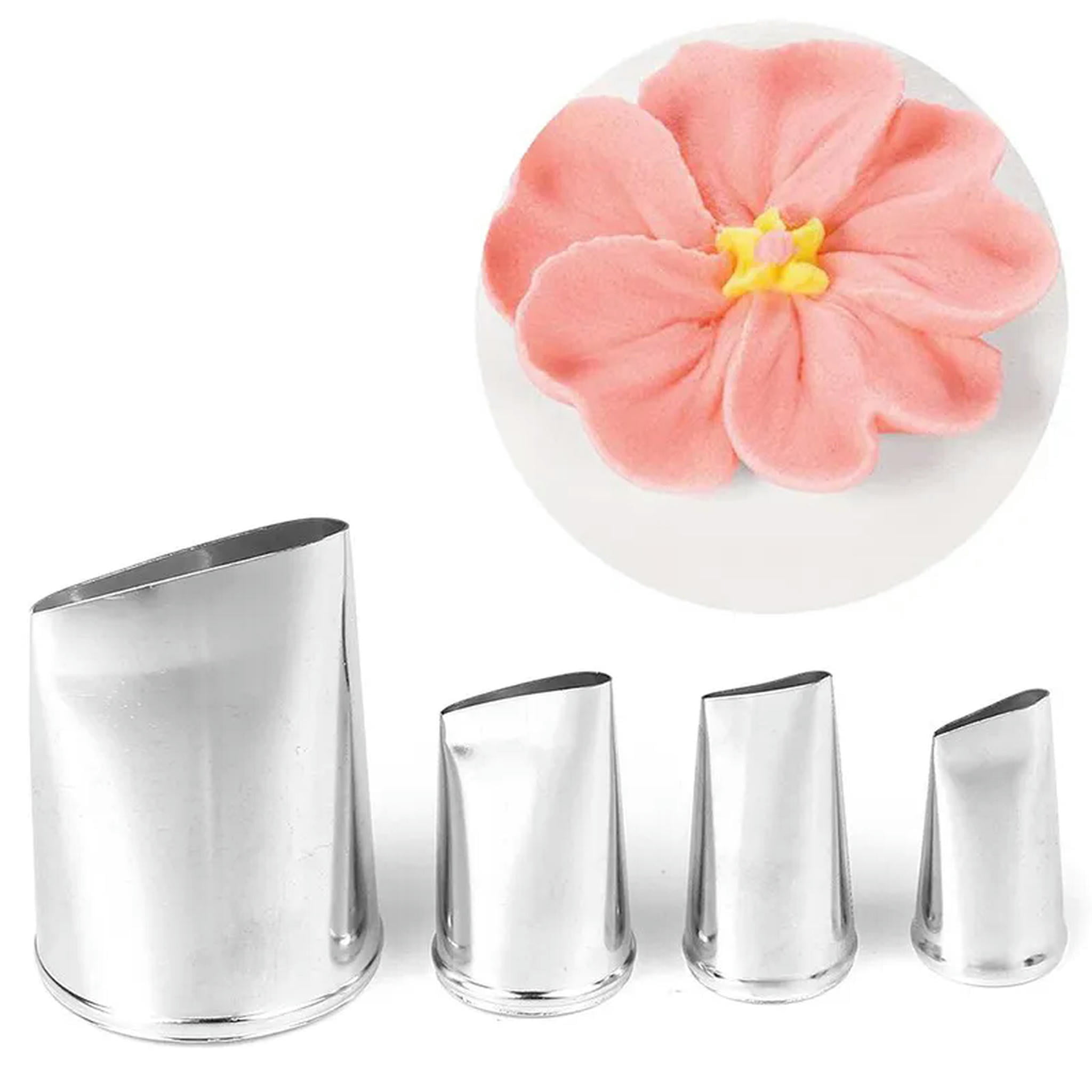 GLZMDL1 4x Rose Flowers Nozzles Icing Piping Nozzles Pastry Cream Cake ...