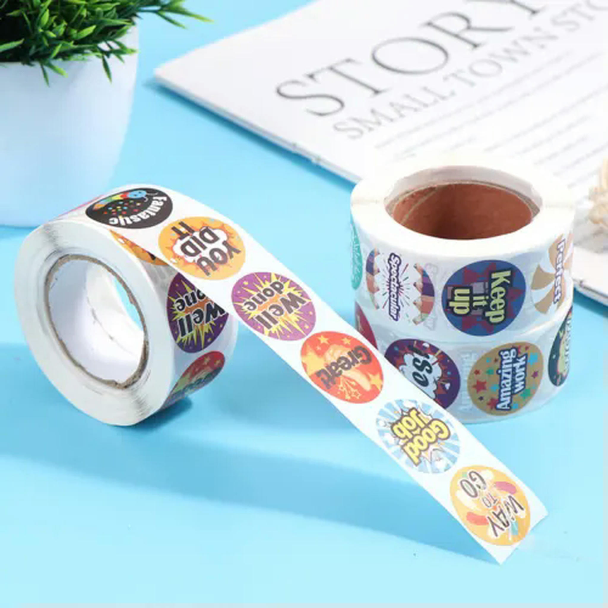 GLZMDL1 500pcs “good job" reward sticker 8 designs cartoon words ...