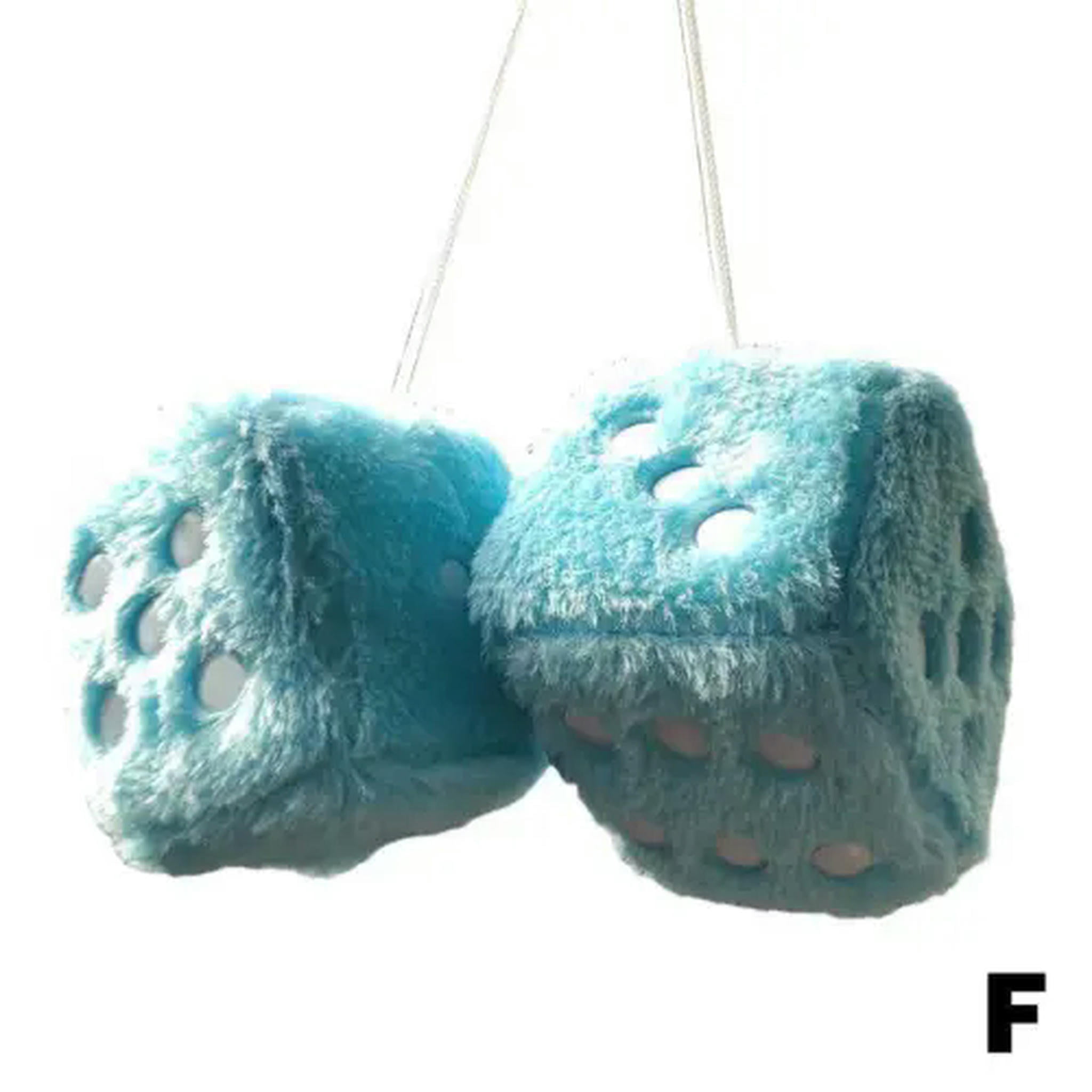 GLZMDL1 Car Colorful Soft Spotty Furry Fluffy Hanging Mirror Dice Decor ...