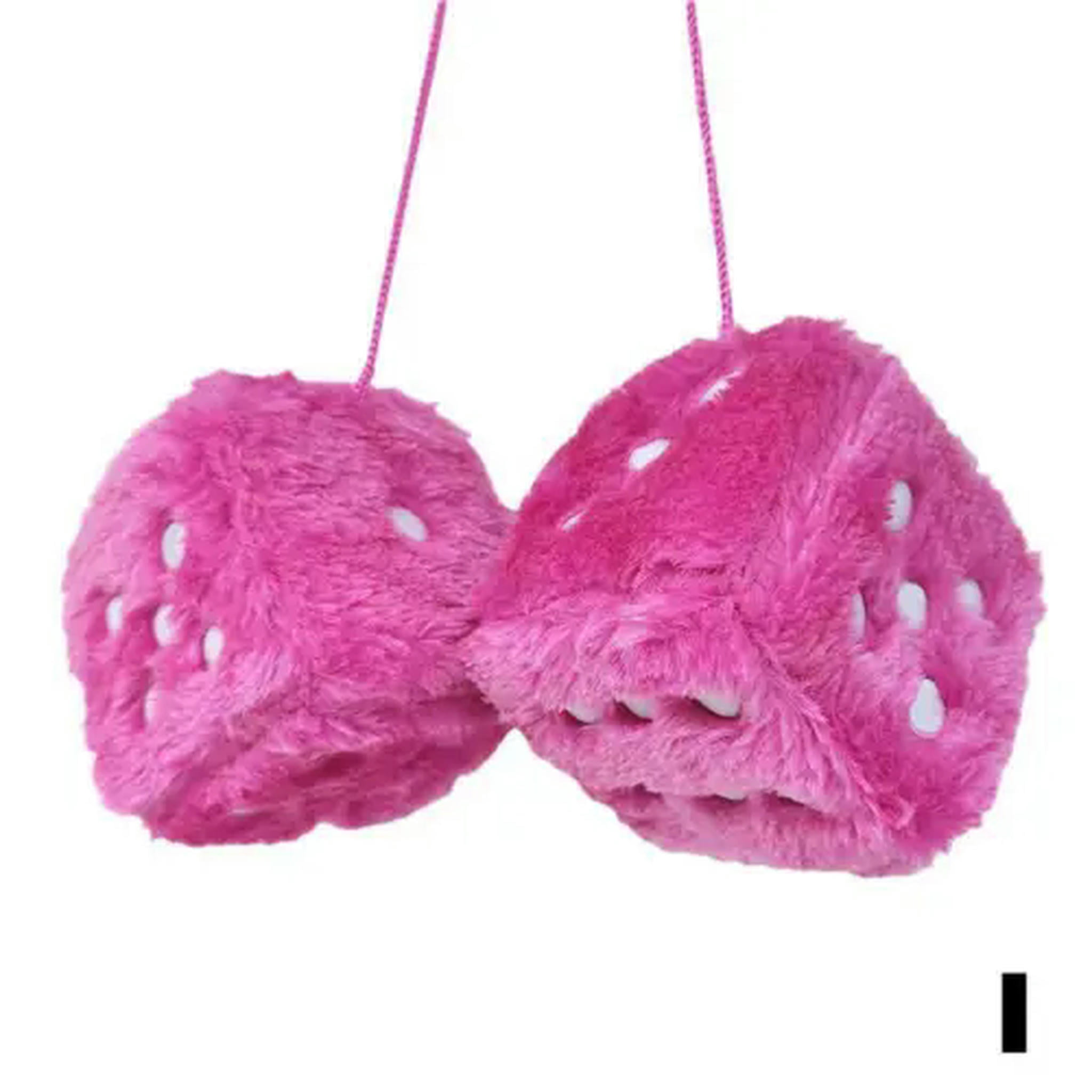 GLZMDL1 Car Colorful Soft Spotty Furry Fluffy Hanging Mirror Dice Decor ...