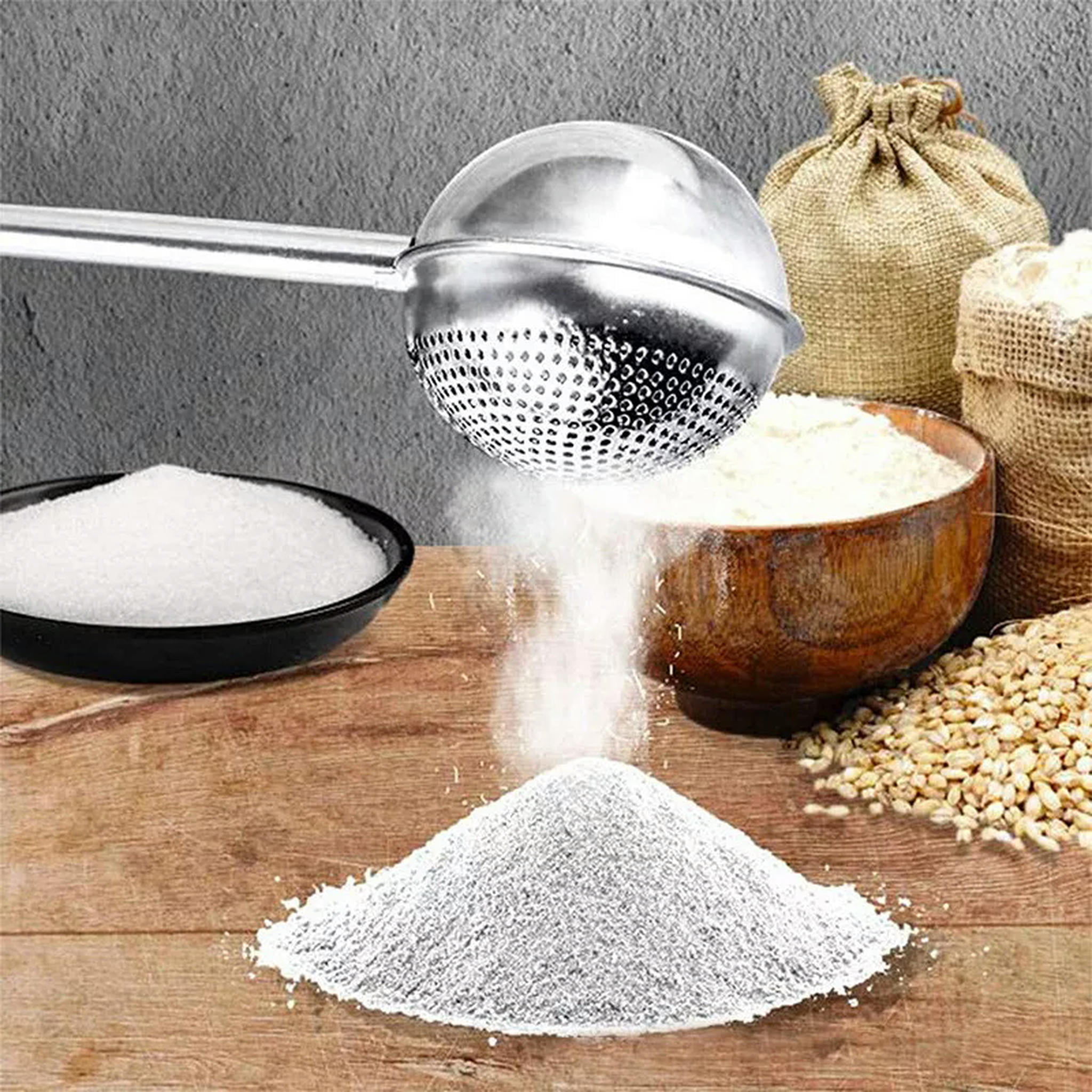 GLZMDL1 Flour Filter Spoon Baker Dusting Wand For Sugar Flour Spices ...