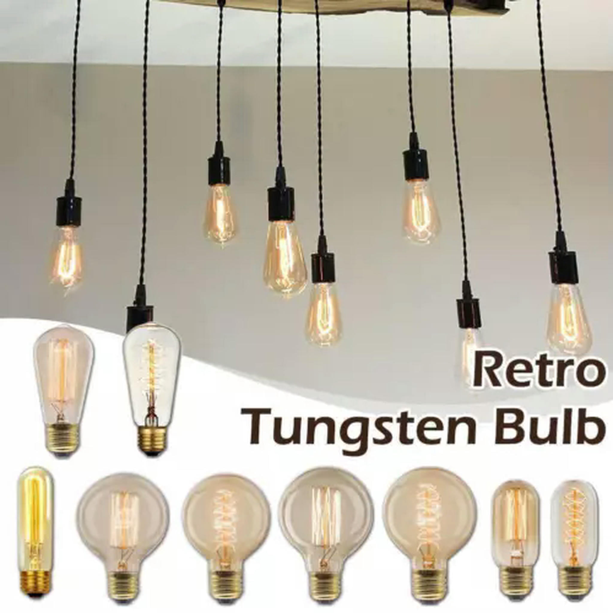 GLZMDL1 Light Bulb E27 40W 220V Industrial Filament Bulb-G80 straight ...