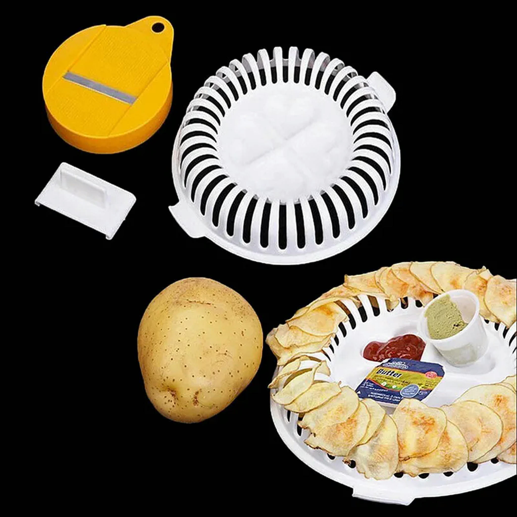 GLZMDL1 Microwave Oven Fat Potato Chips Maker Fruit Potato Crisp Chip ...