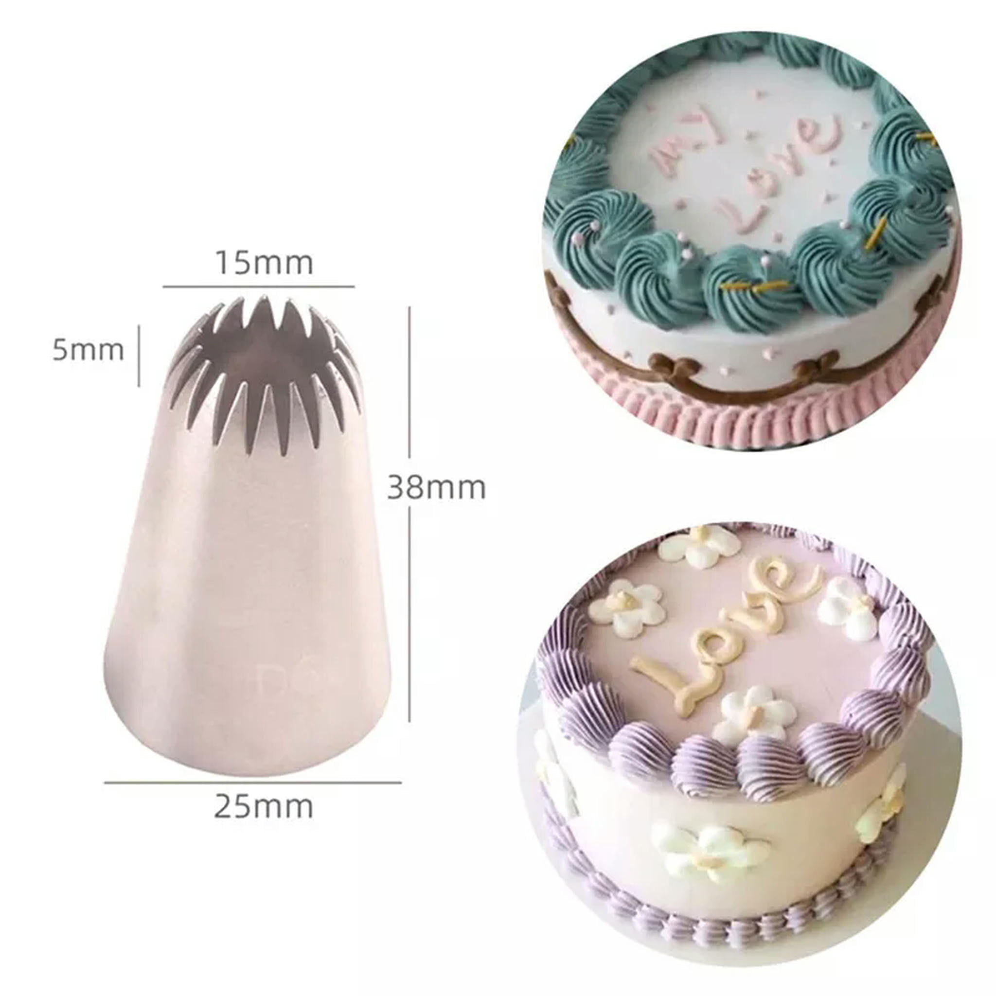 GLZMDL1 Open Star Icing Nozzle Piping Tip Stainless Steel Cake ...