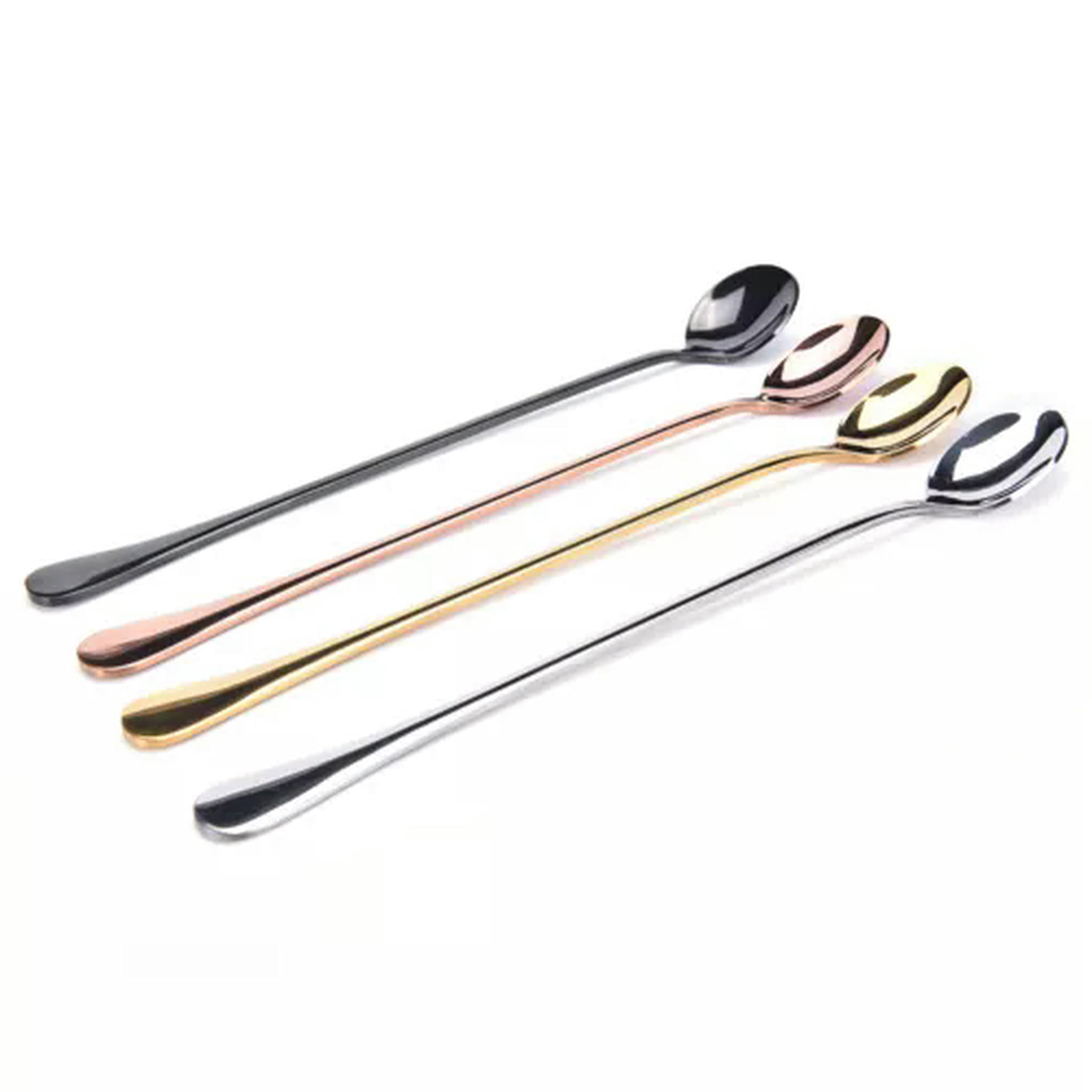 GLZMDL1 Stainless Long Handle Coffee Spoon Ice Cream Tea Honey Soup ...