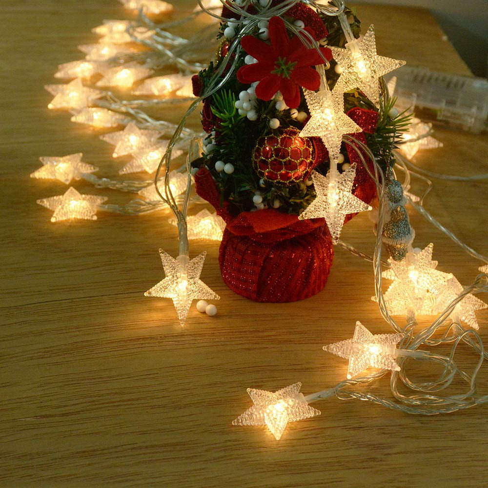 GLiving LED String Lights for Indoor Outdoor,LED Star Snowflake ...