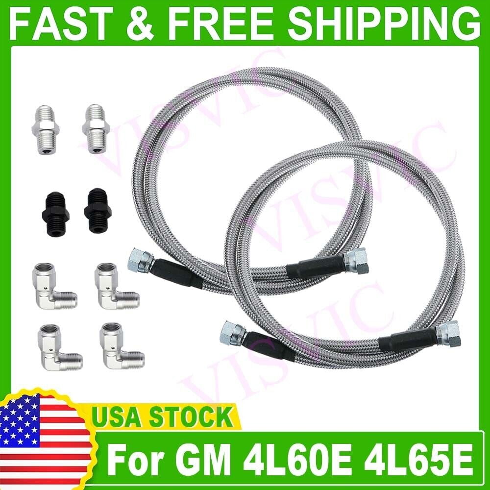 GM 4L60E 4L65E Automatic Transmission Cooler Lines Kit -6AN Fiber & SS ...