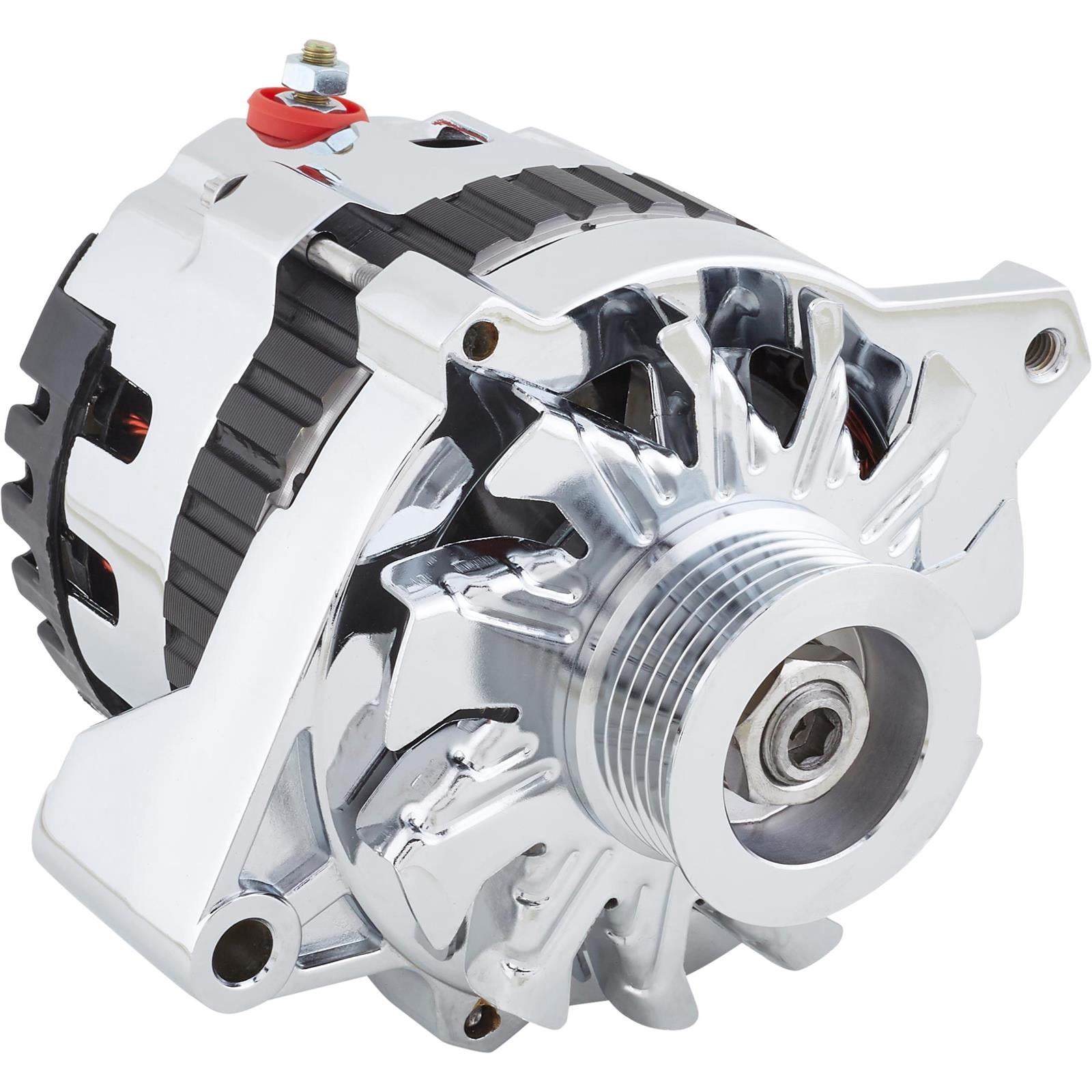 GM CS-130 Style 220 Amp Alternator, Serpentine Pulley, Chrome - Walmart ...