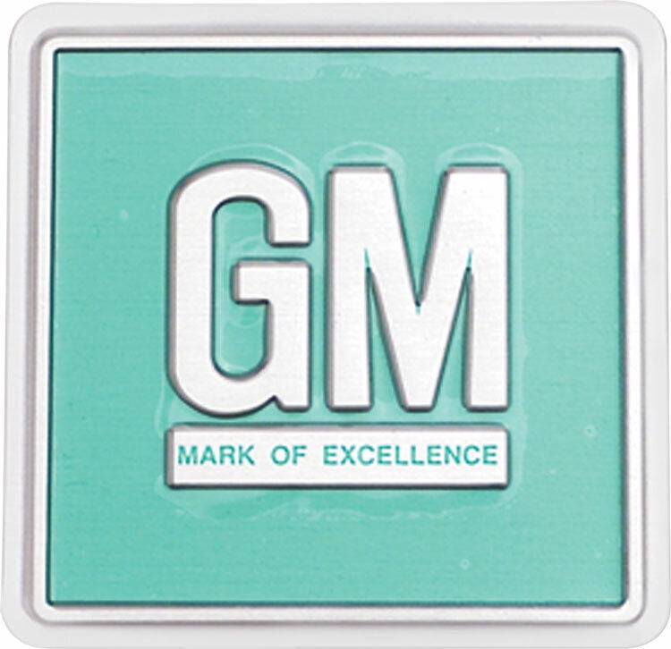 GM Emblem Door Decal Embossed Aqua 1967-1974 Camaro Nova Impala ...