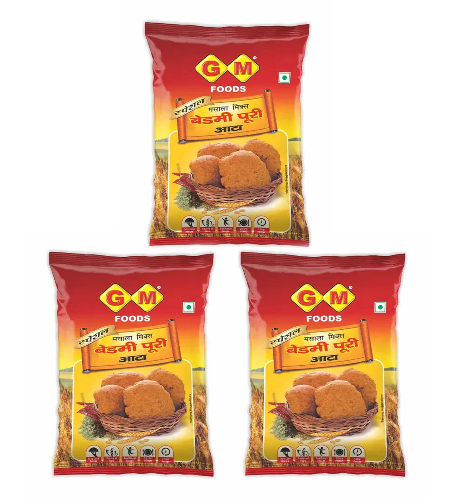 GM Foods Bedmi Puri Atta Mix 1kg (Pack Of 3) - Walmart.com