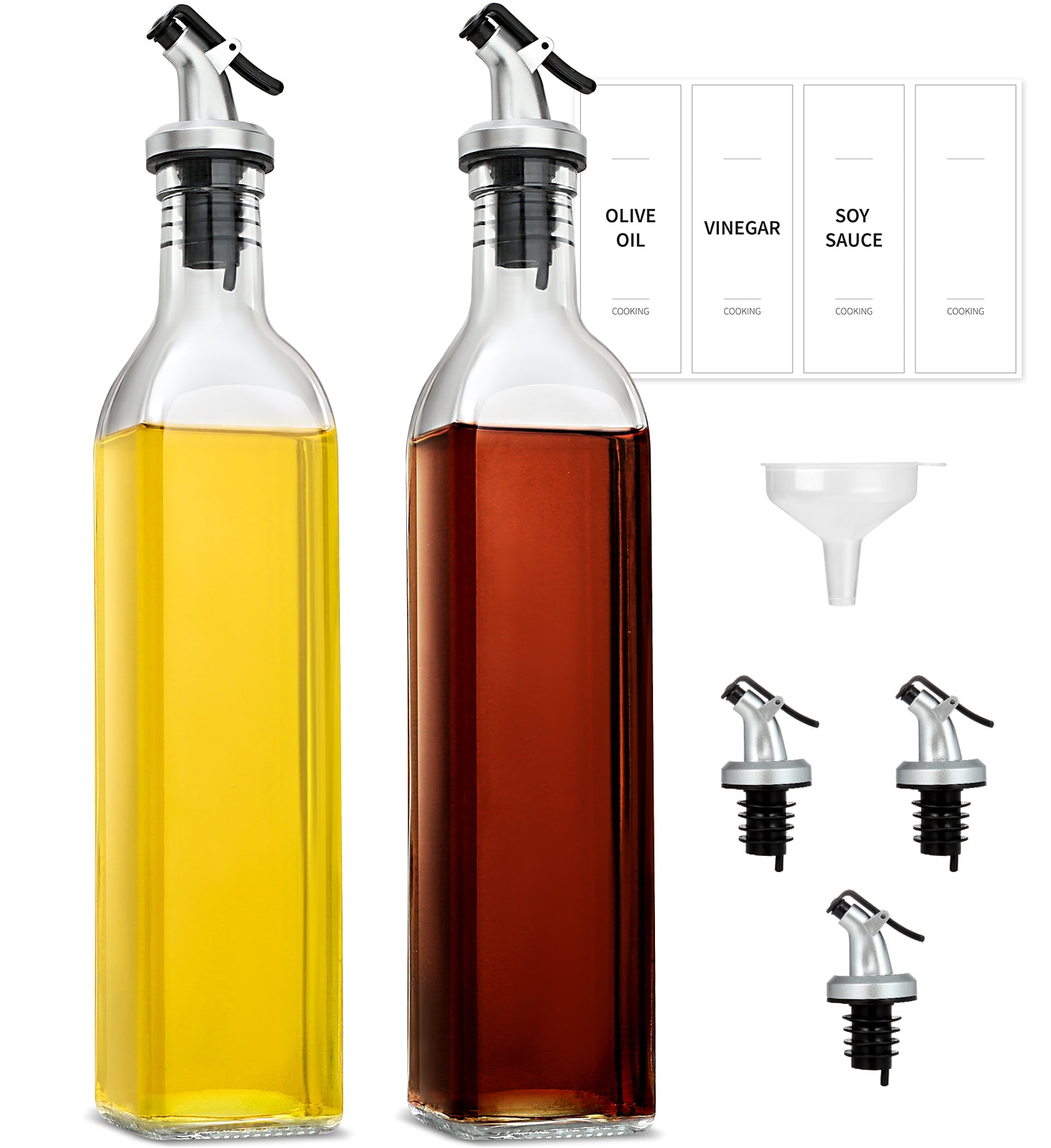 GM GMISUN Glass Olive Oil and Vinegar Dispenser Bottles for Kitchen ...