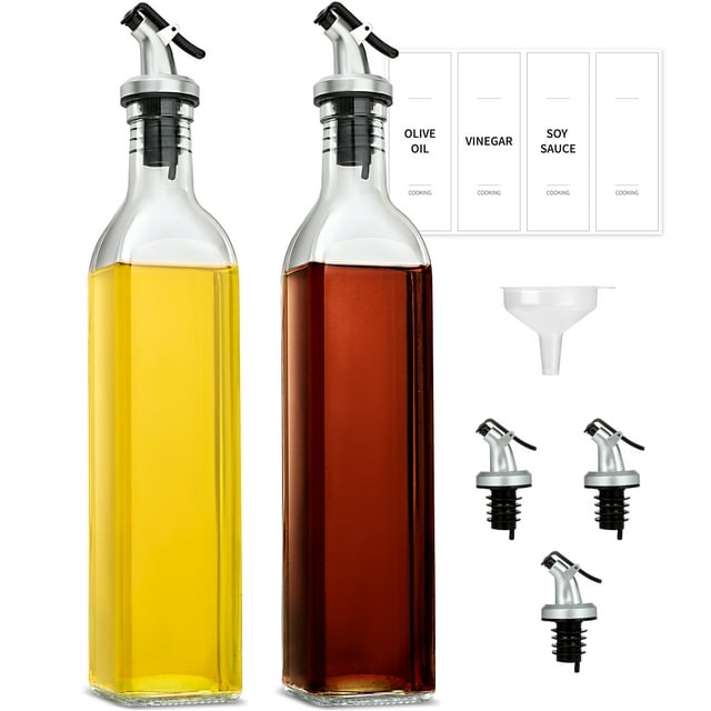 GM GMISUN Glass Olive Oil and Vinegar Dispenser Bottles for Kitchen ...