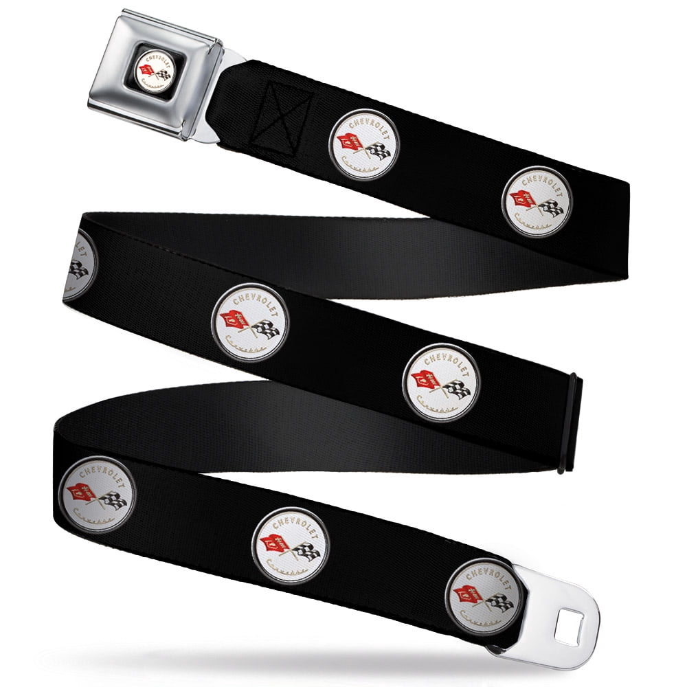 GM General Motors Belt, Seatbelt Buckle Belt, Corvette C1 Flags Emblem ...