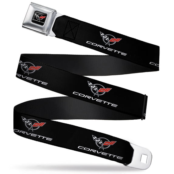 GM General Motors Belt, Seatbelt Buckle Belt, Corvette C5 Logo Black ...
