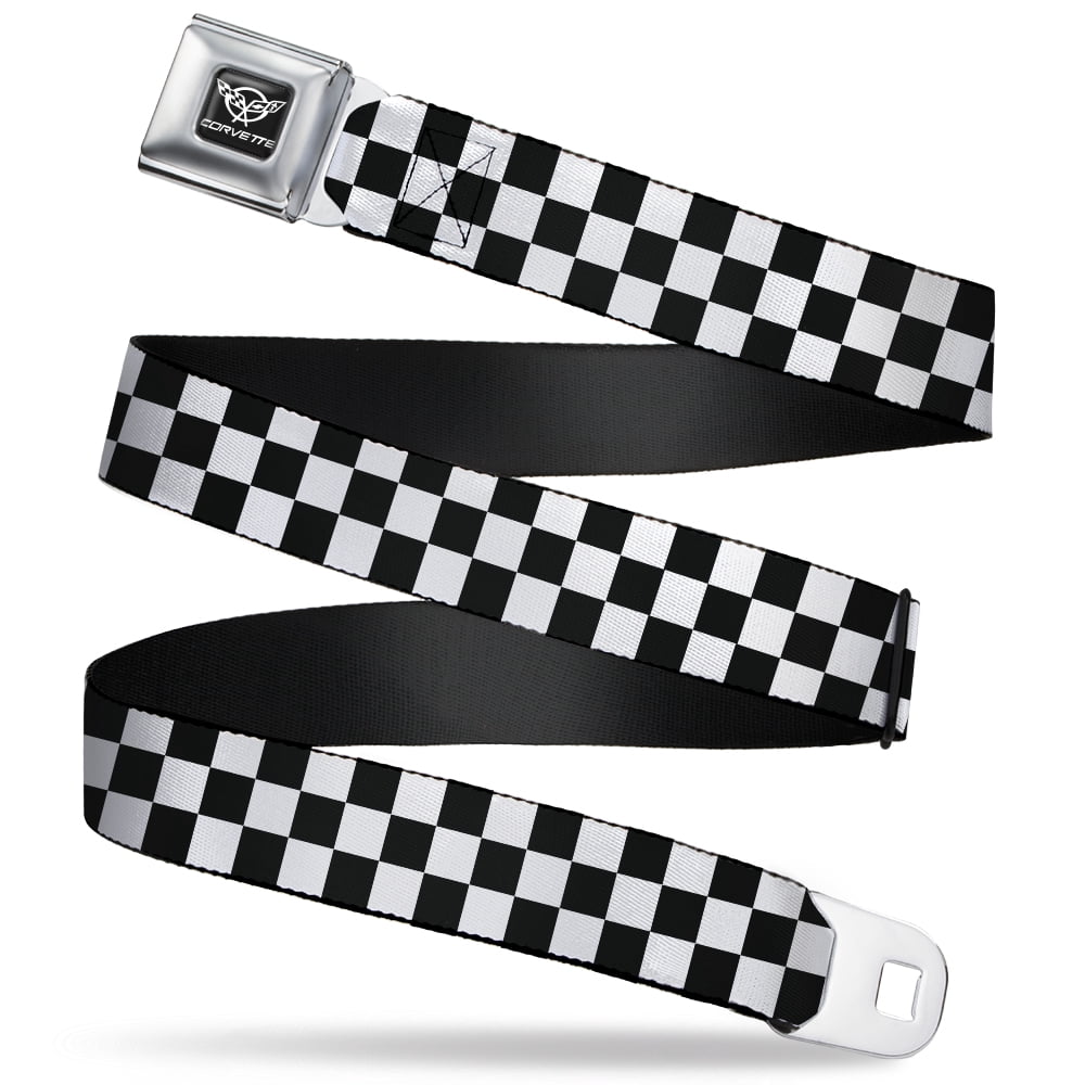 GM General Motors Belt, Seatbelt Buckle Belt, Corvette Logo Checker ...