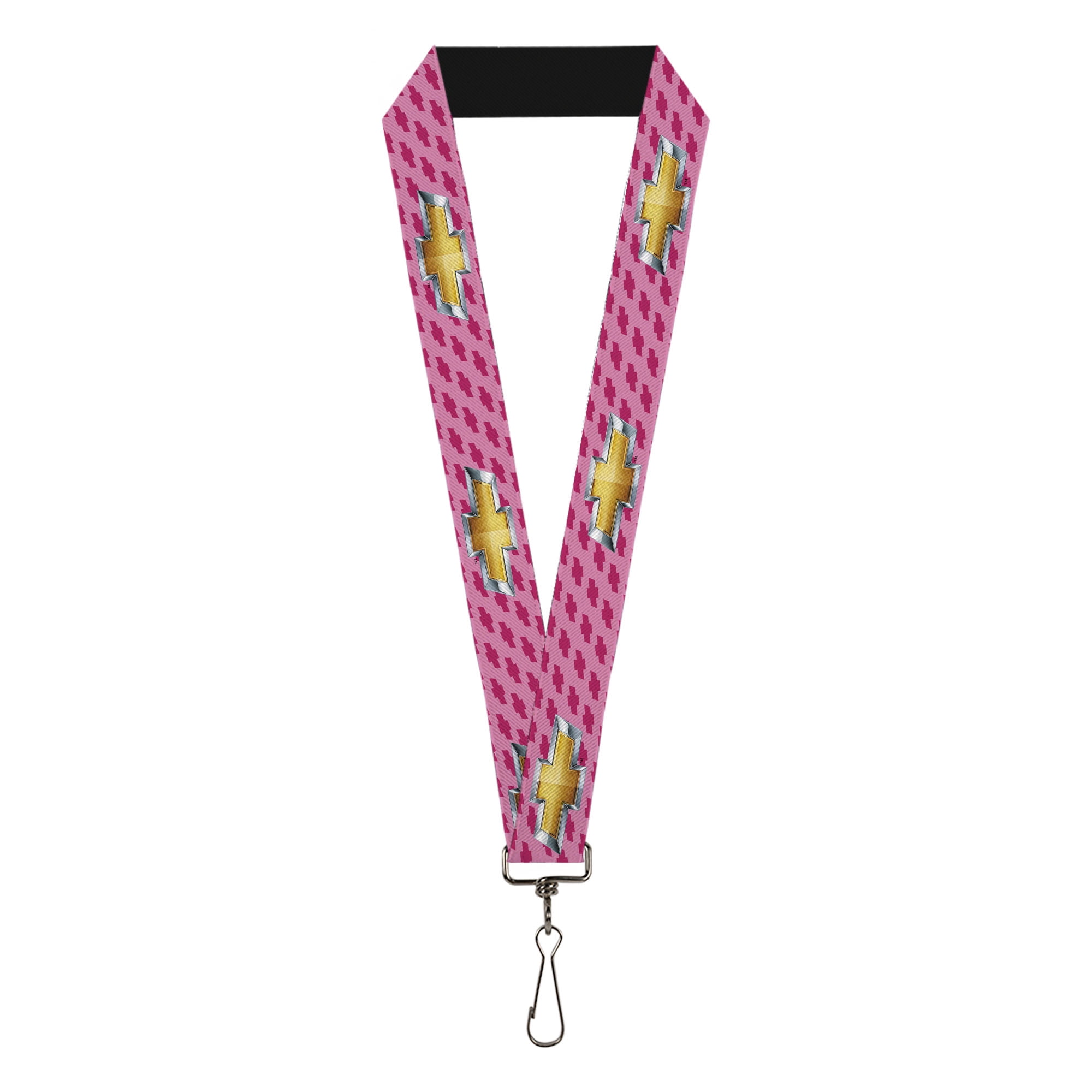 GM General Motors Lanyard, Chevy Gold Bowtie Logo Pink, Elastic ...