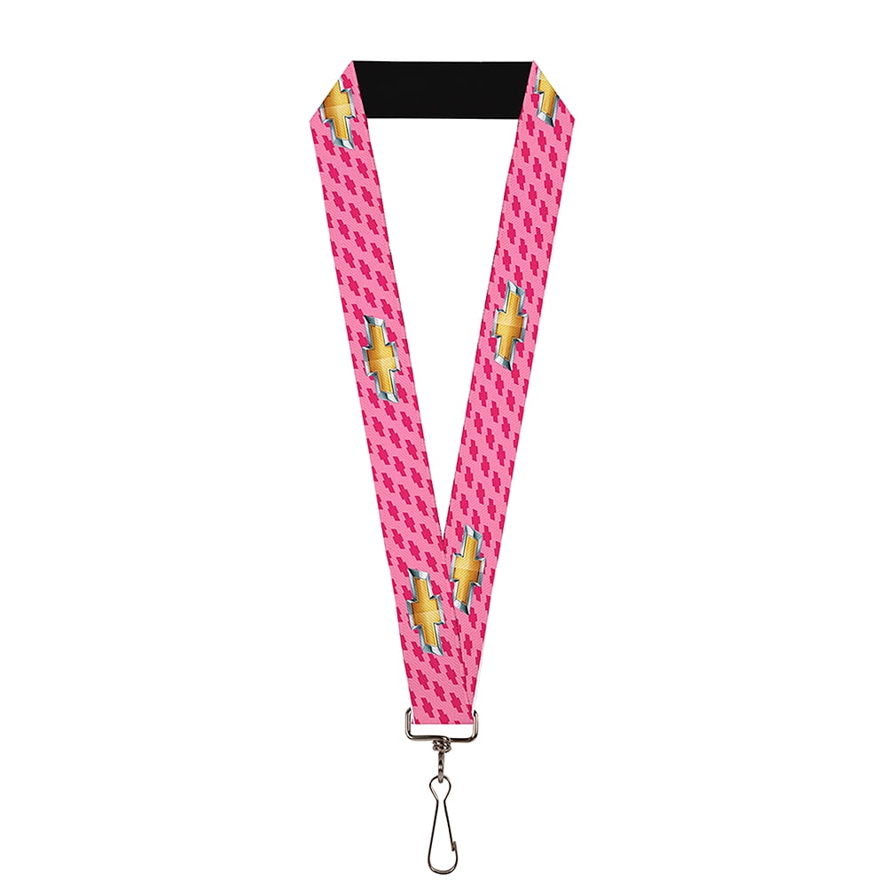 GM General Motors Lanyard, Chevy Gold Bowtie Logo Pink, Elastic ...