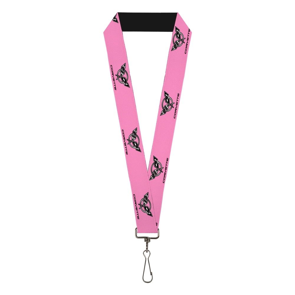 GM General Motors Lanyard, Corvette C5 Logo Repeat Pink Black Silvers ...