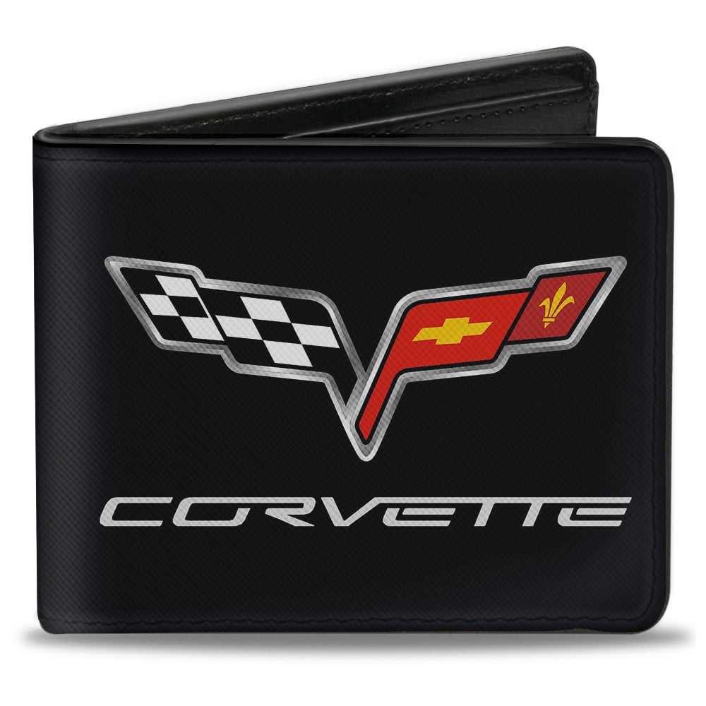 GM General Motors Wallet, Bifold, C6 Logo Centered, Vegan Leather ...
