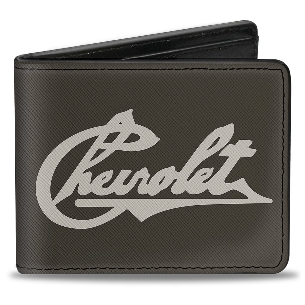 GM General Motors Wallet, Bifold, Chevrolet Heritage Script Charcoal ...