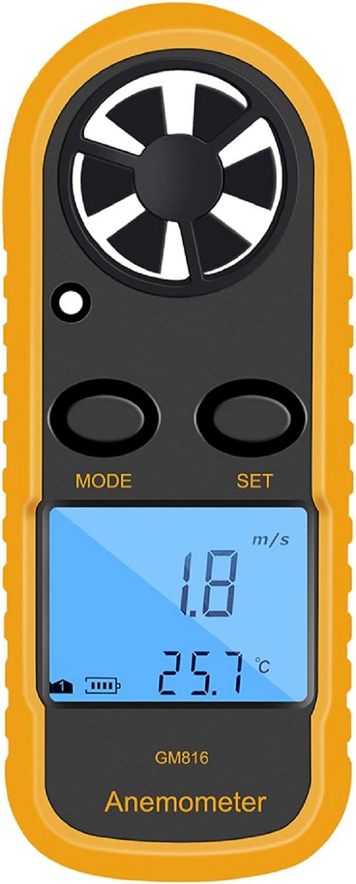 GM816 Digital Anemometer Wind-Speed Gauge Meter LCD Handheld Airflow ...