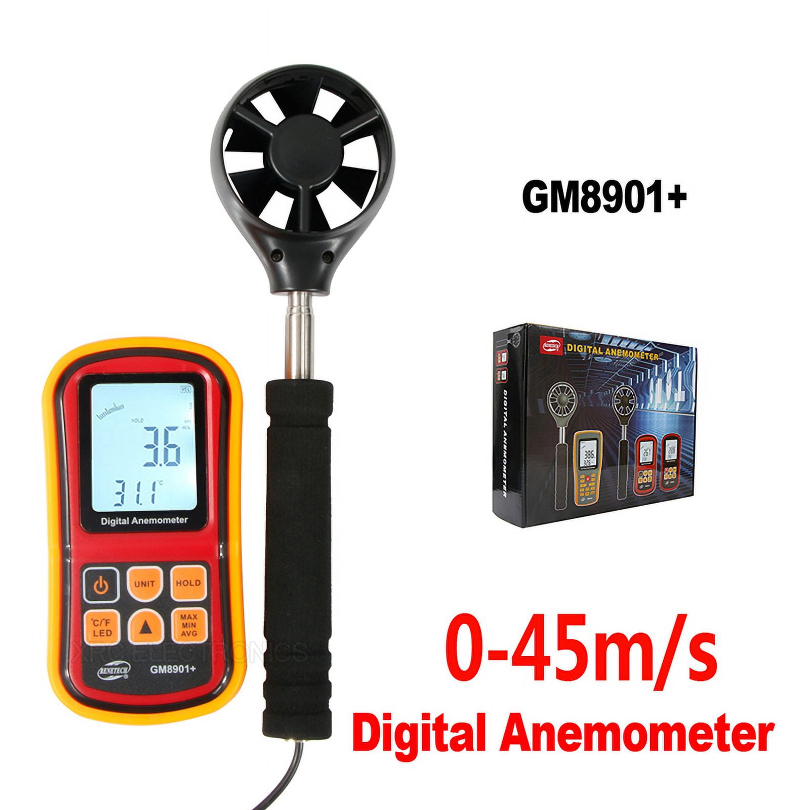 GM8903 Anemometer Wind Speed Meter Long Proble Wire Anemometer ...