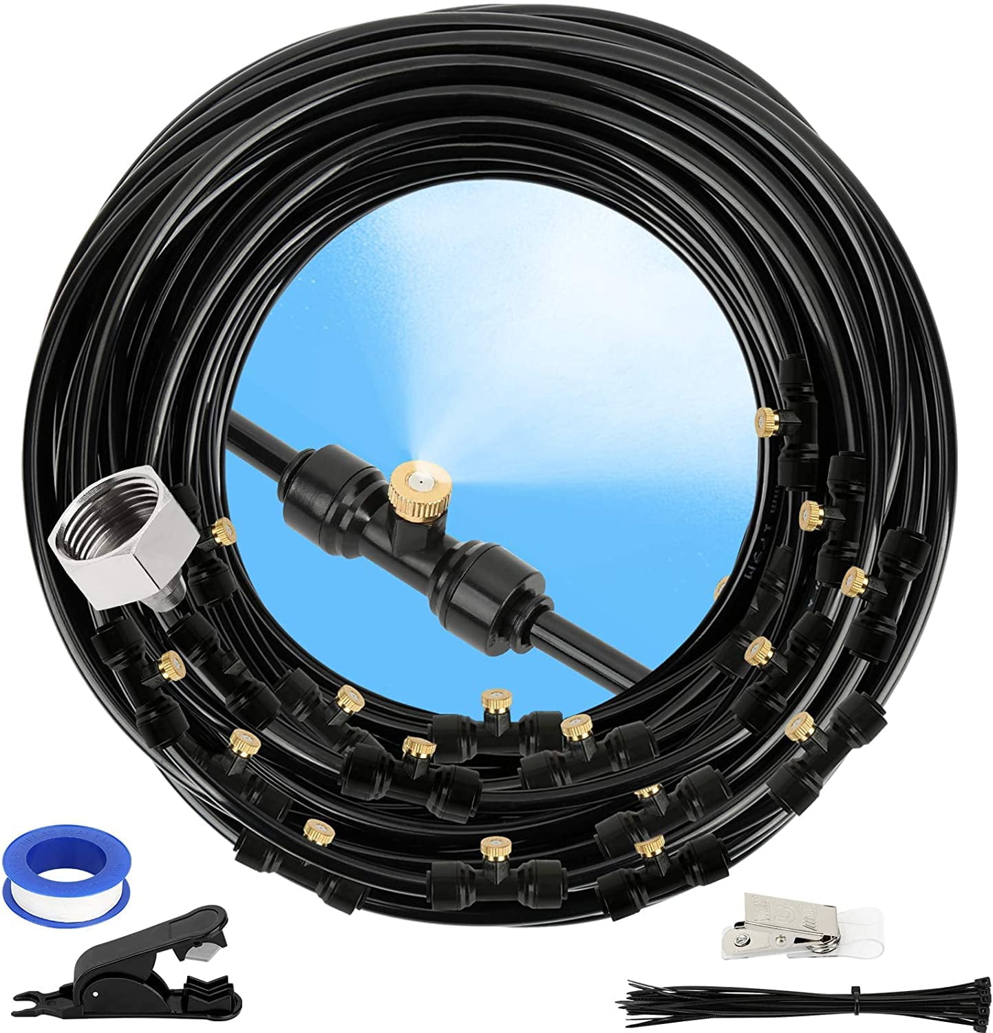 GMAULEE Misting Cooling System, RRF12 DIY 33FT(10M) Misting Line +10 ...