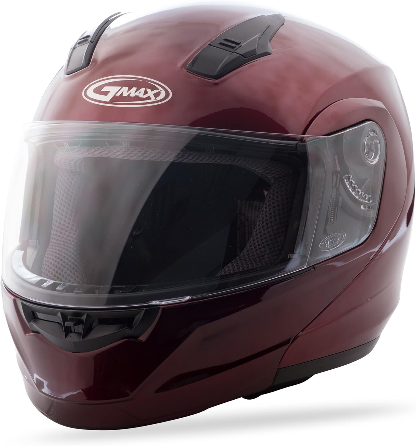 GMAX MD-04 Modular Helmet (Wine Red, Medium) - FMVSS 218 Approved ...