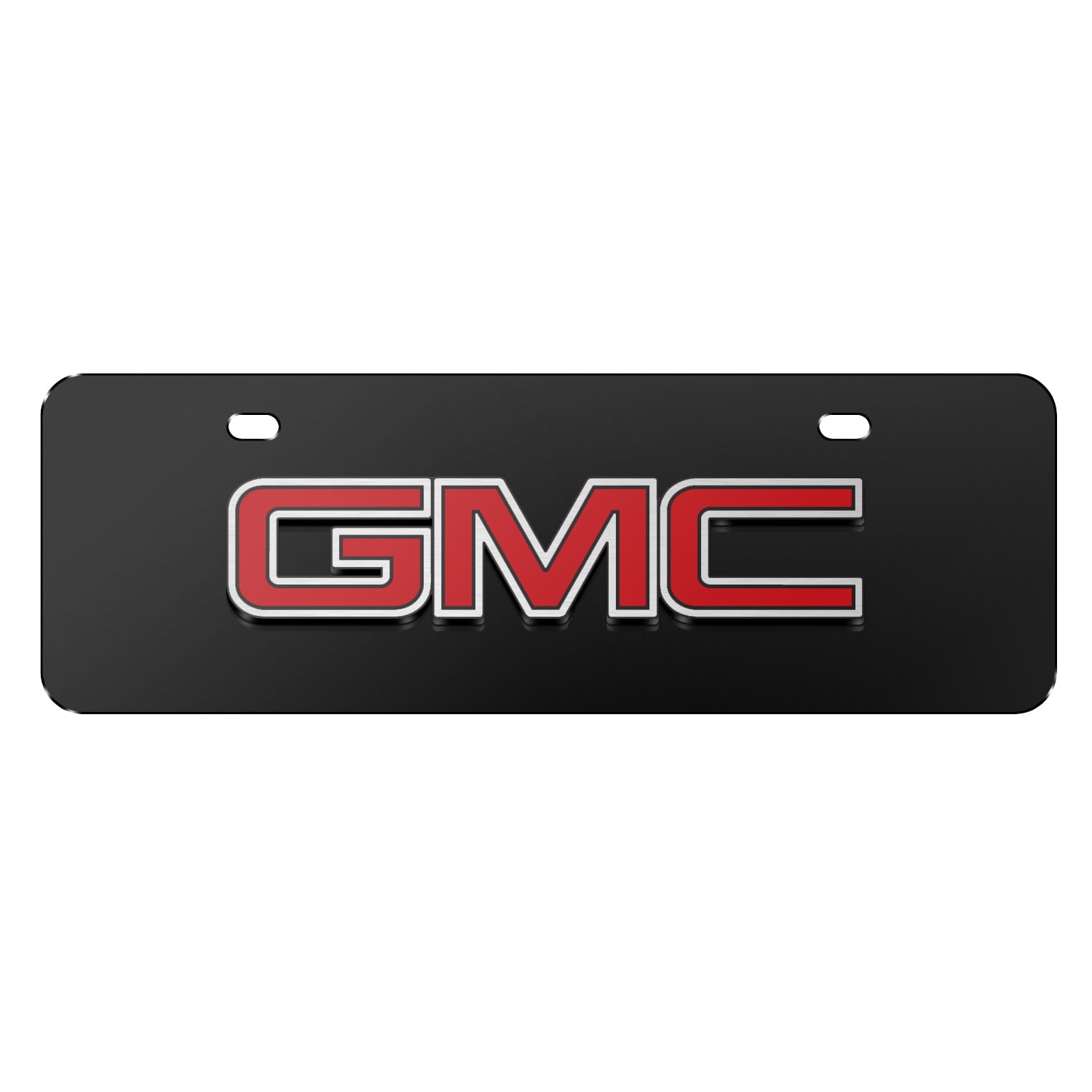 GMC 3D Inlay Red Logo 12" x 4.25" European Look Black Half-Size ...